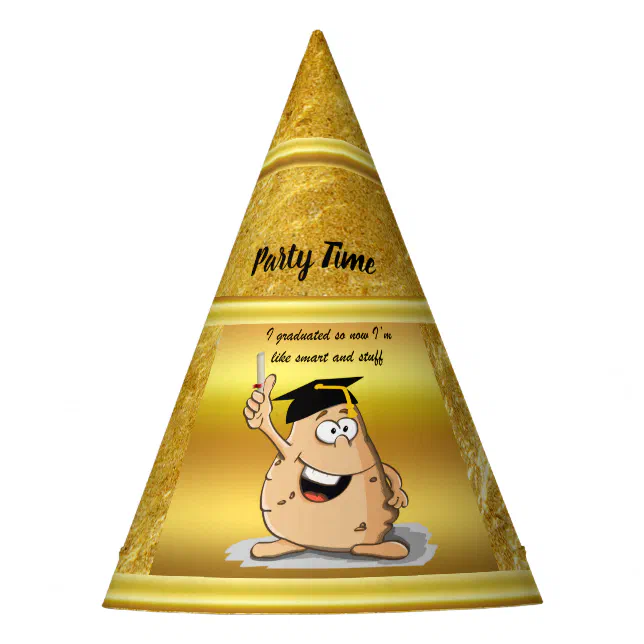 Graduation potato character with a degree party hat | Zazzle
