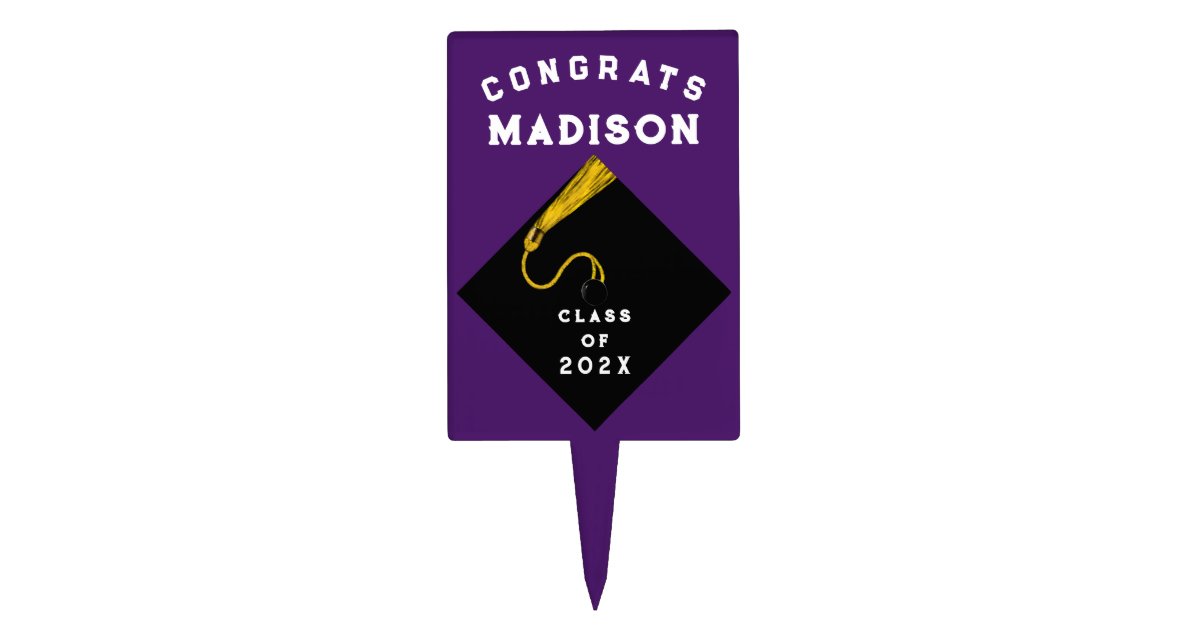 Graduation Purple Cake Topper | Zazzle