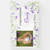 Graduation, Purple Floral, Custom Banner | Zazzle