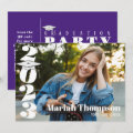 Graduation Purple Photo Simple Class Of 2023 QR Invitation | Zazzle