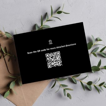 Graduation QR Code Black and White Typography Map Enclosure Card | Zazzle