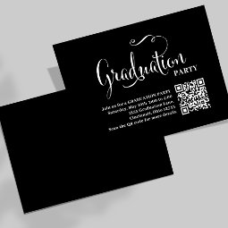 Graduation QR Code Party Invitation Script Insert | Zazzle