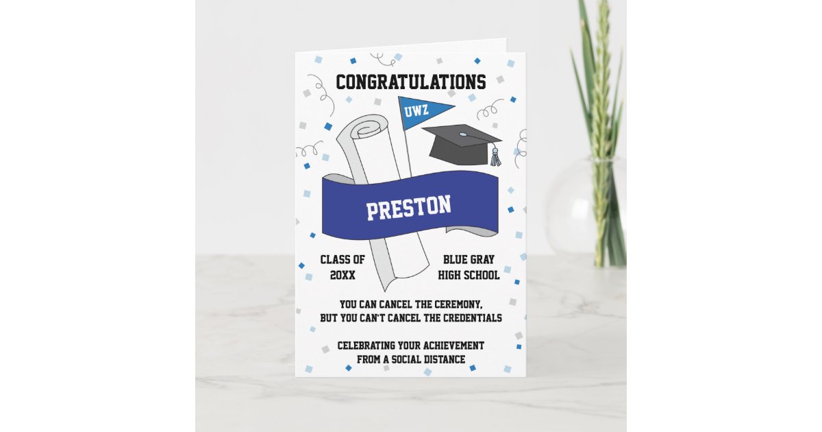 Graduation Quarantine Social Distancing Custom Card | Zazzle