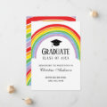 Graduation Rainbow with Black Grad Cap Announcement | Zazzle