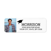 Graduation Return Address Label With Grad Photo | Zazzle