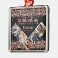 Graduation Rose Gold Glitter Five Photo Metal Ornament | Zazzle