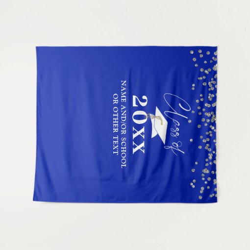 Graduation Royal Blue Class Year Photo Backdrop | Zazzle