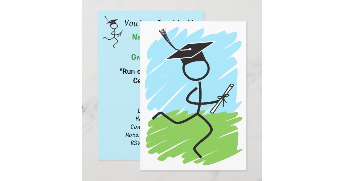 Graduation Runner © Party Cross Country Track Invitation | Zazzle