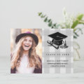 Graduation Rustic Gray Plaid Photo Grad Cap 2025 Announcement | Zazzle