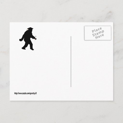 Graduation Sasquatch with Grad Cap Announcement Postcard | Zazzle