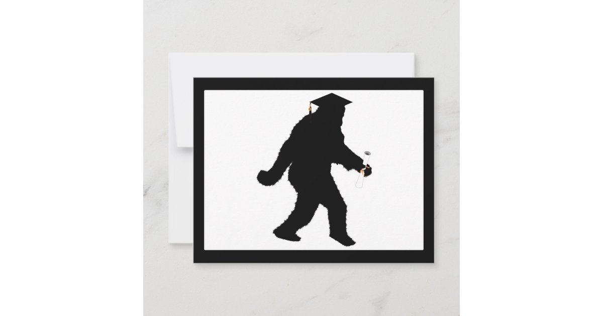 Graduation Sasquatch with Grad Cap Invitation | Zazzle