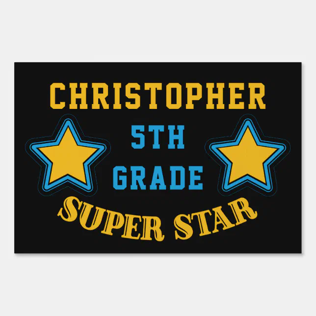Graduation School 5th Grade Star Sign | Zazzle