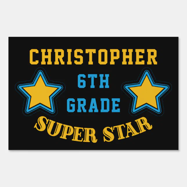 Graduation School 6th Grade Star Sign | Zazzle