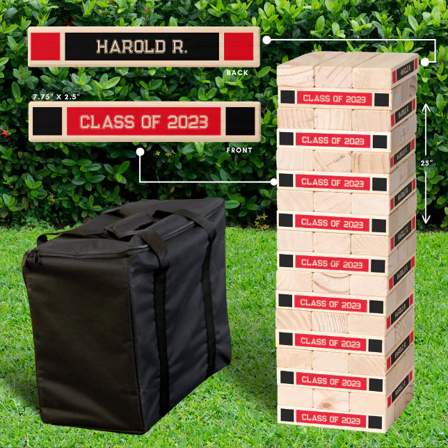 Graduation School Colors Topple Tower | Zazzle