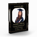 Graduation School Gold Modern Award Custom Photo Block | Zazzle