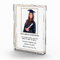 Graduation School Gold White Modern Personalize Photo Block | Zazzle