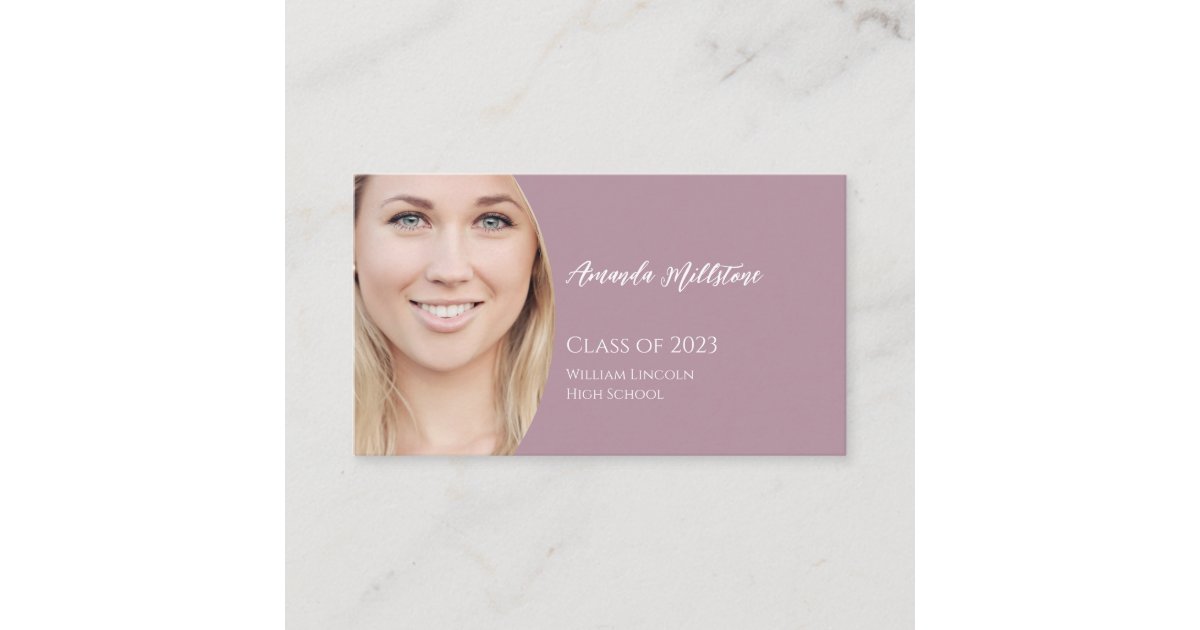 Graduation School Student Networking Modern Photo Business Card | Zazzle