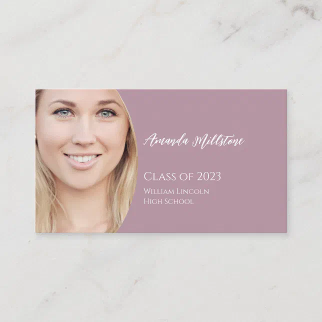 Graduation School Student Networking Modern Photo Business Card | Zazzle