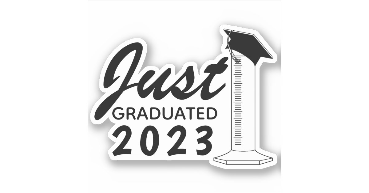 Graduation Science Graduated Cylinder Hat Year Sticker | Zazzle