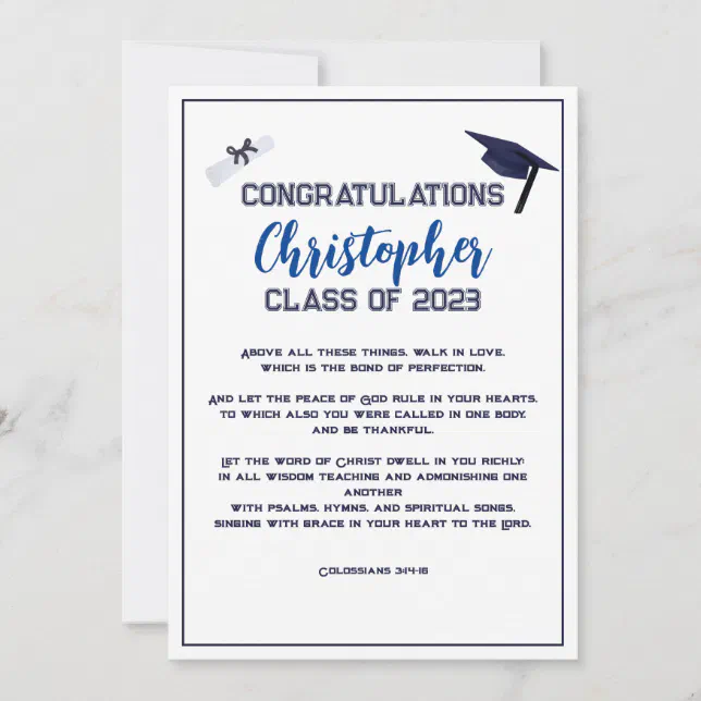 Graduation Scripture Congratulations Greeting Card | Zazzle