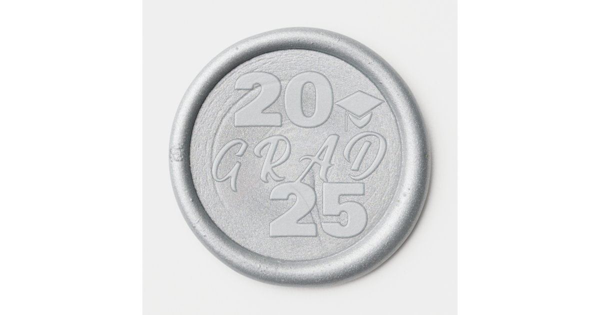 Graduation Seal, Sticker, Year, Class, Hat, Grad Wax Seal Sticker | Zazzle