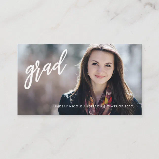 Graduation Senior Networking Full Photo Name Cards | Zazzle