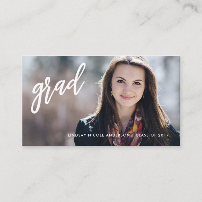 Graduation Senior Networking Full Photo Name Cards | Zazzle.com