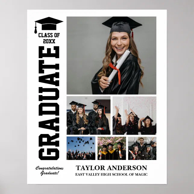 Graduation Senior Year Graduate Photo Collage Poster | Zazzle