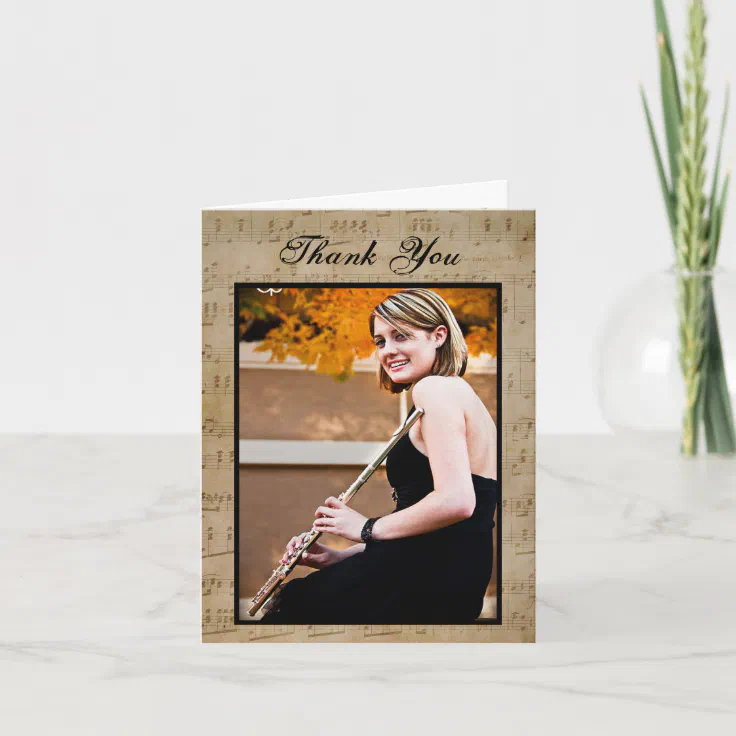 Graduation Sheet Music - Thank You Note Card | Zazzle