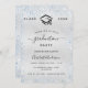 Graduation silver light blue glitter sparkles invitation | Zazzle