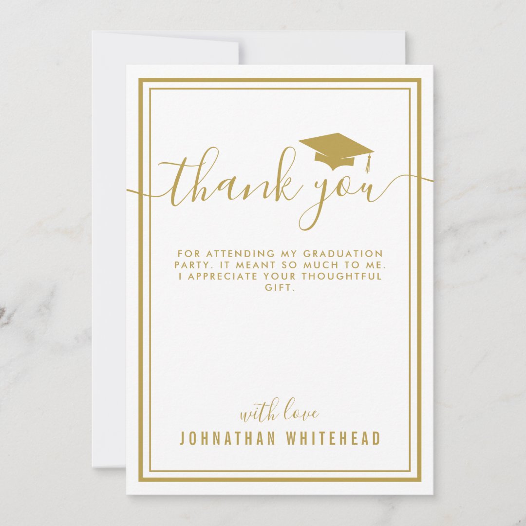 Graduation Simple Photo Thank You Card | Zazzle