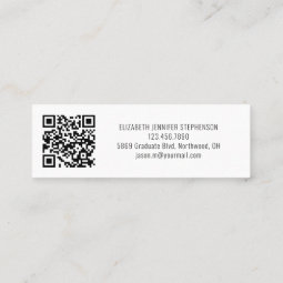 Graduation simple qr code name card | Zazzle