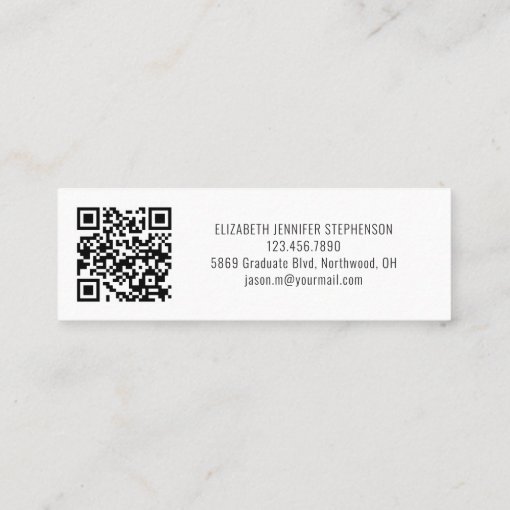 Graduation simple qr code name card | Zazzle
