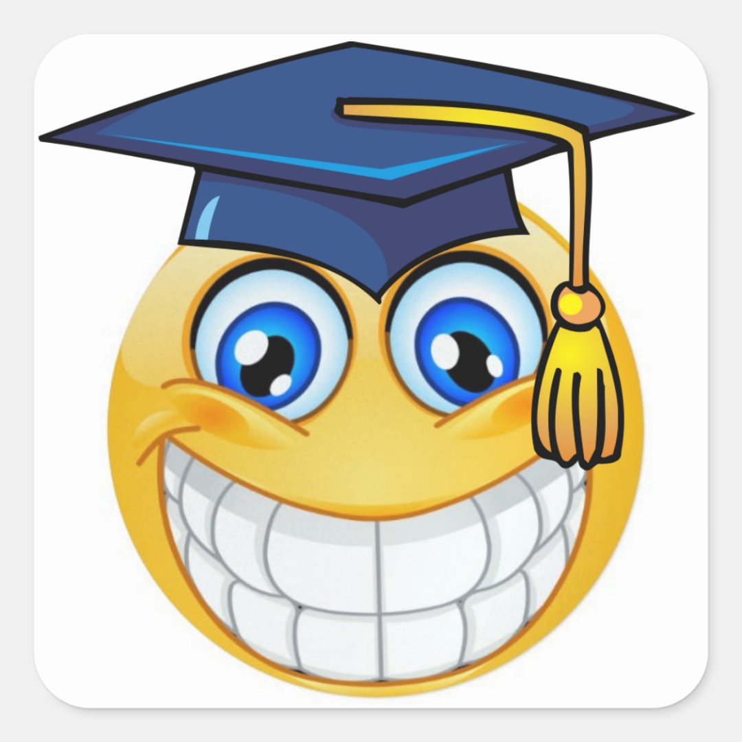 Graduation Smile Face Sticker | Zazzle