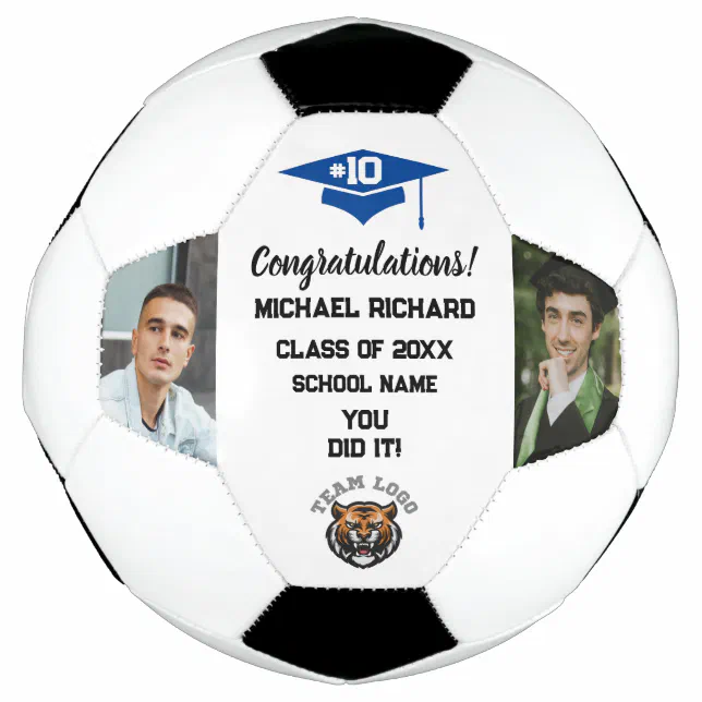 Graduation Soccer Custom Photo & Name Keepsake Soccer Ball | Zazzle