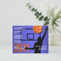 Graduation Sport Party Invitation Basketball | Zazzle