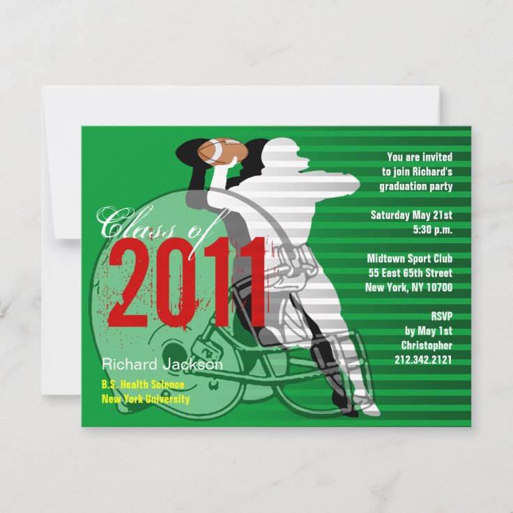 Graduation Sport Party Invitation Football | Zazzle