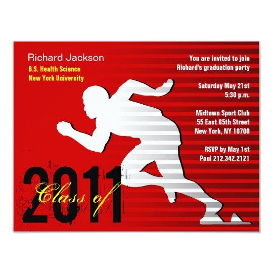 Graduation Sport Party Invitation Running | Zazzle.com