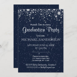 Graduation | Starry Night in Blue Invitation | Zazzle