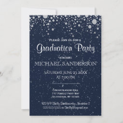 Graduation | Starry Night in Blue Invitation | Zazzle