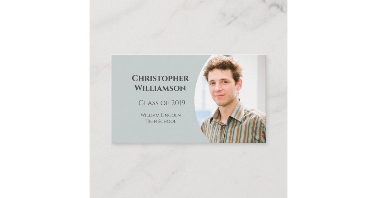 Graduation Student School Networking Modern Photo Business Card | Zazzle