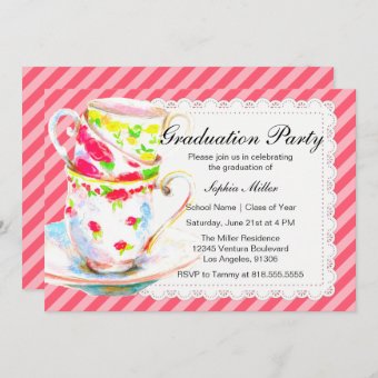 Graduation Tea Party Invitation | Zazzle