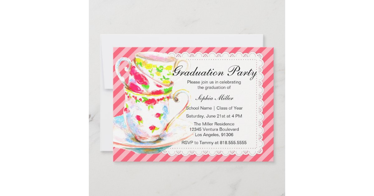 Graduation Tea Party Invitation | Zazzle