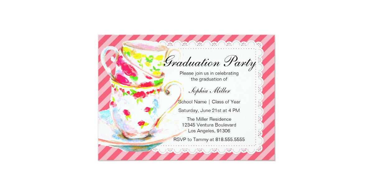 Graduation Tea Party Invitation | Zazzle.com