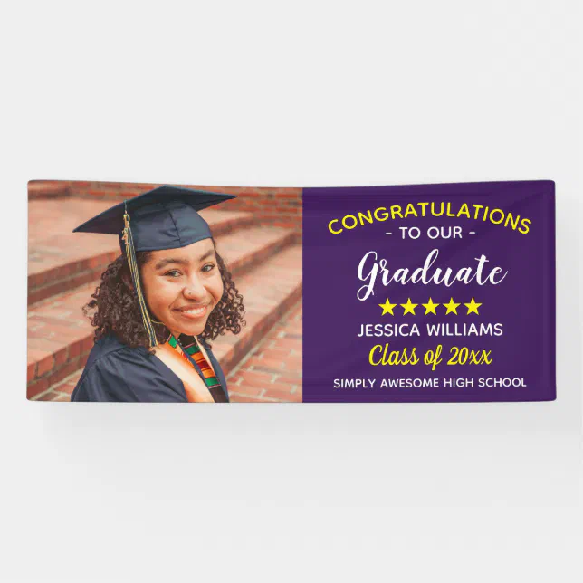 Graduation Template Photo Congratulations Graduate Banner | Zazzle