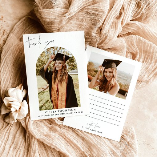 Graduation Thank You Card, Arch Photo Thank You Invitation | Zazzle