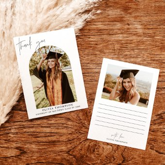 Graduation Thank You Card, Arch Photo Thank You Invitation | Zazzle