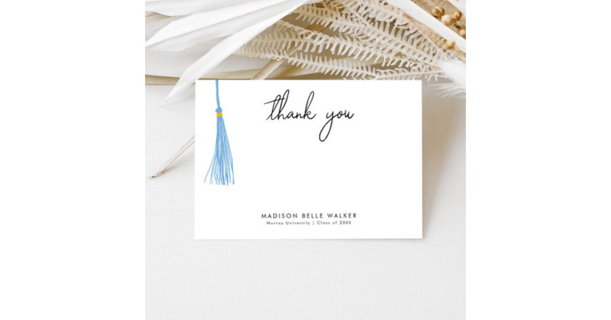 Graduation Thank You Light Blue Tassel | Zazzle