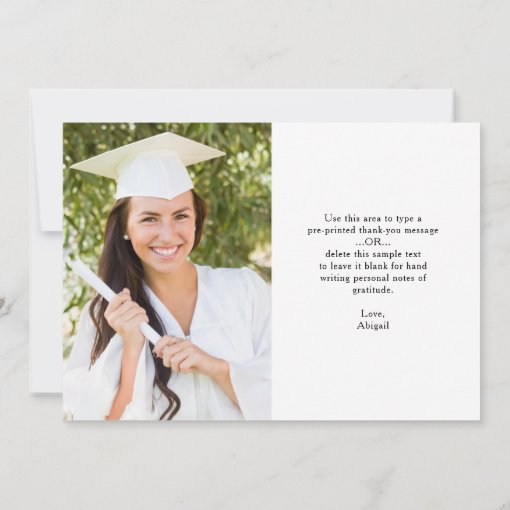 Graduation THANK YOU Photo Script Grad Cap | Zazzle