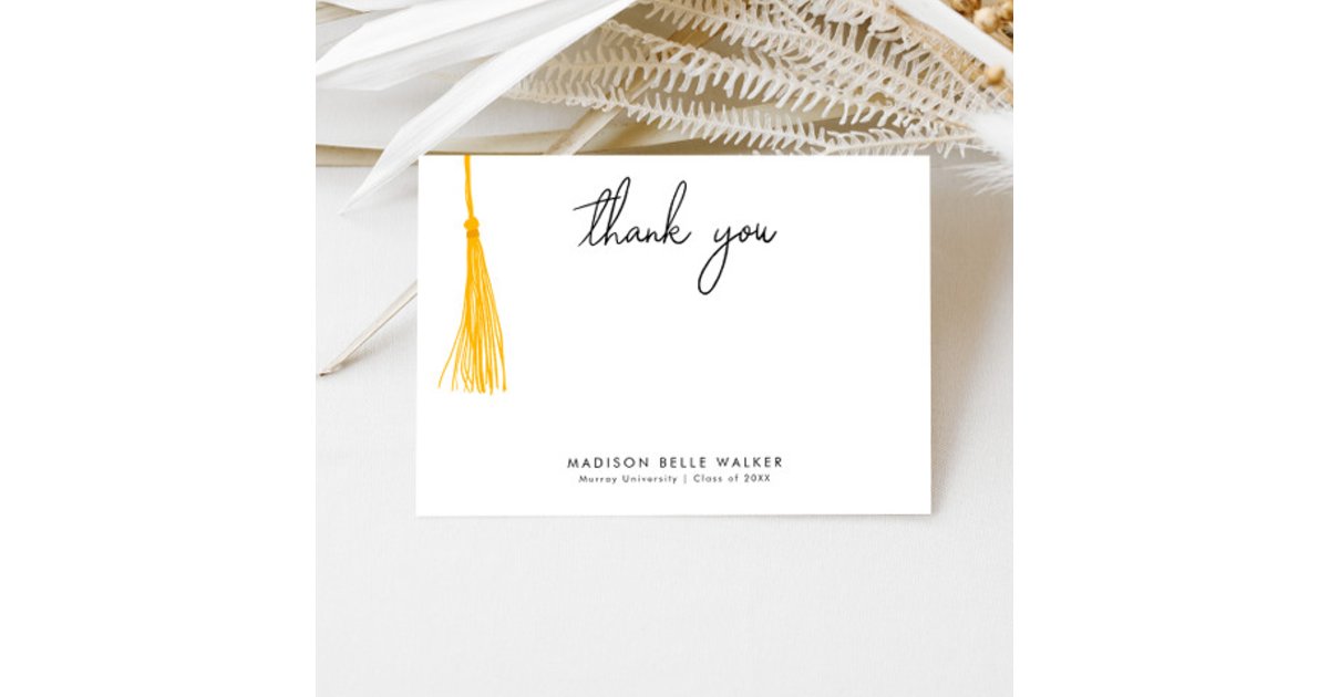 Graduation Thank You Yellow Tassel | Zazzle